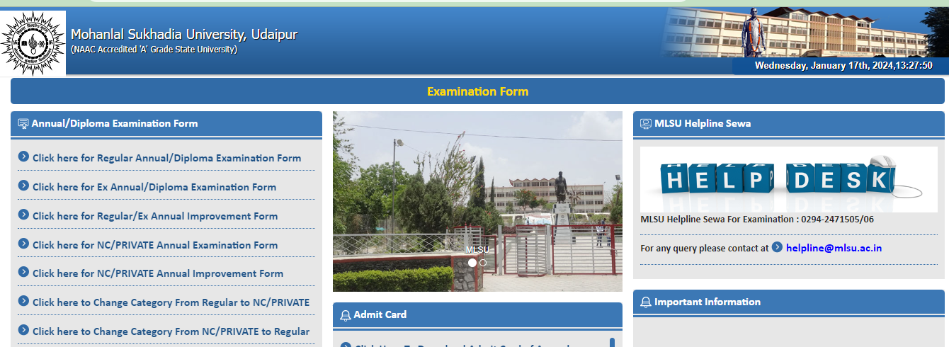 MLSU Exam Form 2024, Apply Online, Admission, Eligibility, Selection ...